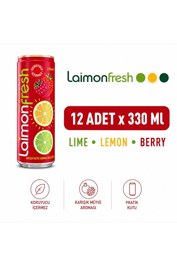 Laimon Fresh Lime Lemon Berry 330Mlx12 - Fiyatı, Yorumları