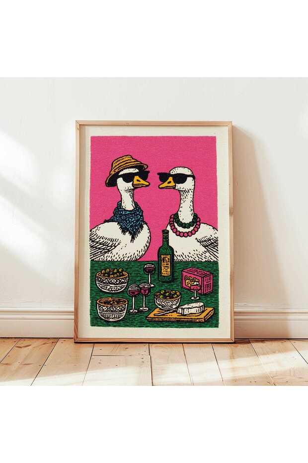 NinaStore Ördek Yemeği Posteri | Komik Hayvanlı Yemek Sahnesi Baskısı ...