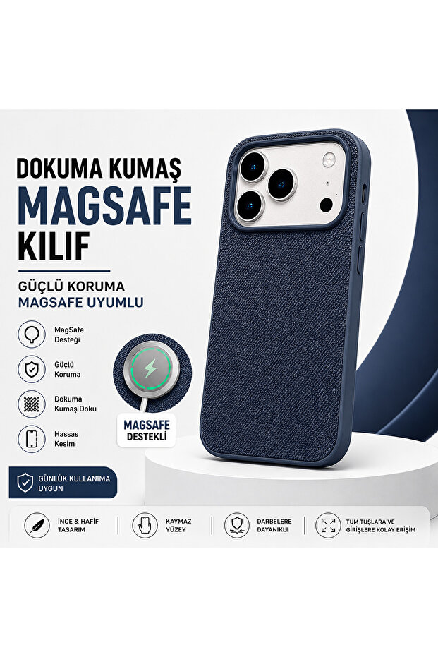 HYPERSOFT Iphone 14 Pro Max (6.7 inç) Uyumlu Dokuma Kumaş Dokulu Rough ...