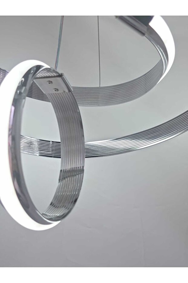 FUZON Mars XL 3 Renk Kumandalı Krom Salon Led Avize Ledli Avize Büyük ...