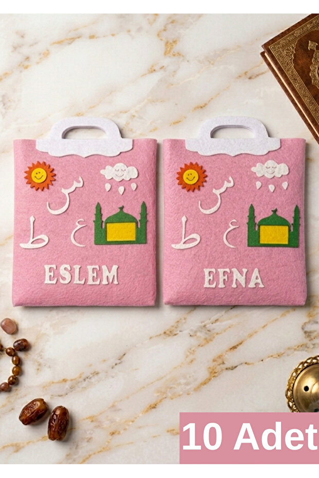 Keçebahçesi Kayseri Kişiye Özel İsimli Keçe Kuran Çantası - Pembe-Mavi ...