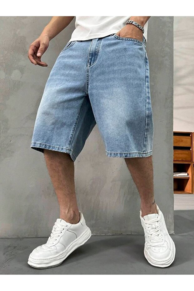 WKM Erkek Oversize Asit Yıkama Denim şort - Fiyatı, Yorumları