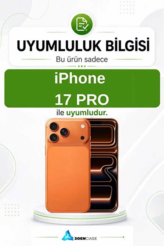 3GEN CASE iPhone 17 Pro Uyumlu Glitter Kristal Simli Wireless Kablosuz ...