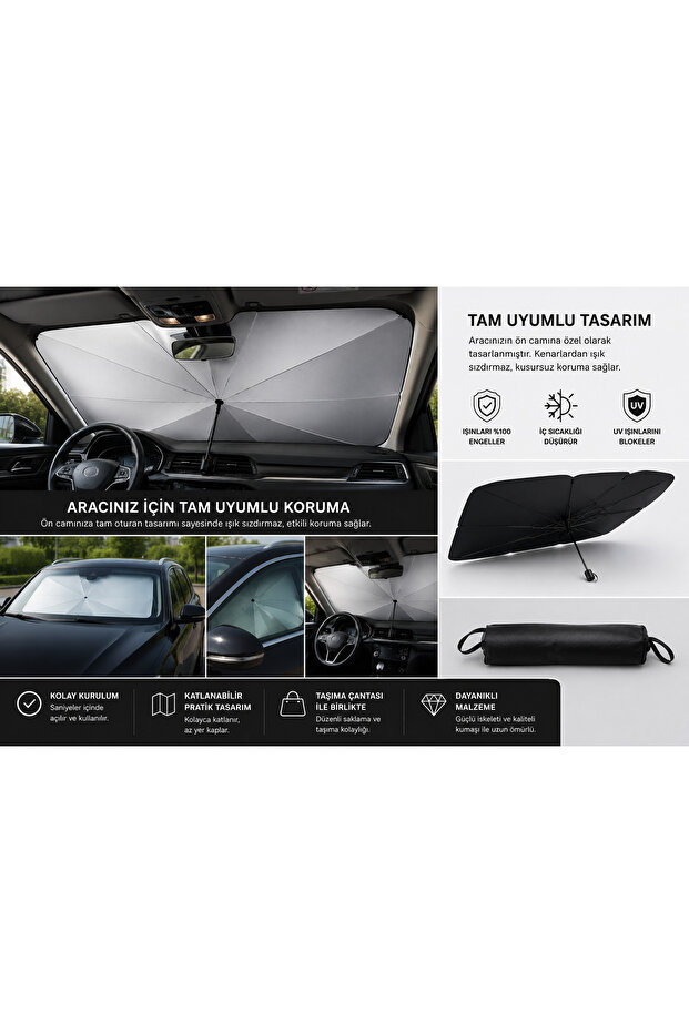 yepyenitrend Opel Mokka GSE Uyumlu Ön Cam Güneşlik – Şemsiye Tipli ...