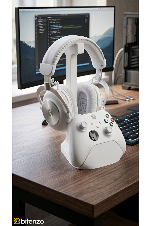 Bitenzo3D Masaüstü İkili Gaming Stand - Dikey Tasarım Oyuncu Kulaklığı ...