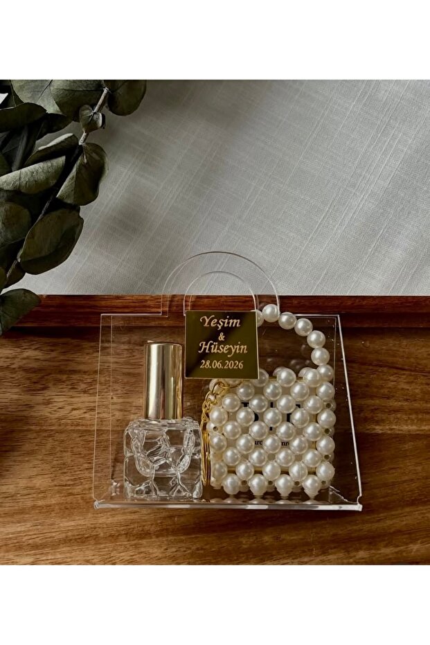 Zarif Souvenirs Pleksi Çanta İçerisinde Kolonya ve İnci Çanta ...