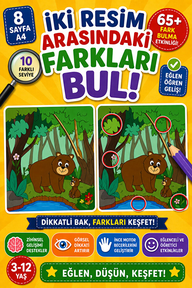 Organik Yolda İki Resim Arasındaki Farkları Bul Etkinlik Kitabı 8 Sayfa ...