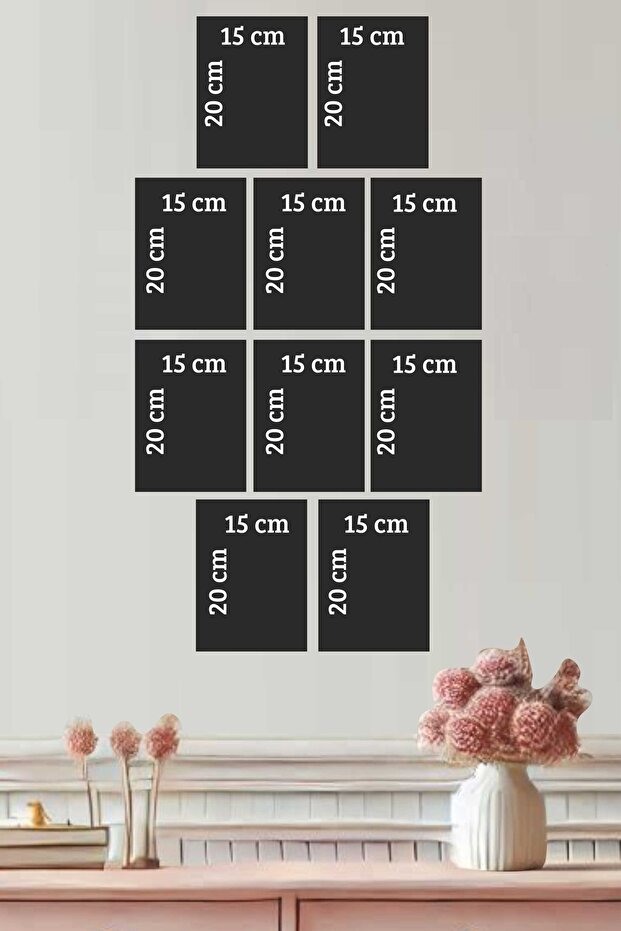 UNT Nar Motifli Siyah Kırmızı Dekoratif MDF Tablo Seti – 9 Parça Modern ...