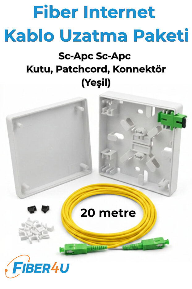 FIBER4U Fiber Optik İnternet Kablosu Uzatma (20 Metre) – Fiber Modem ...