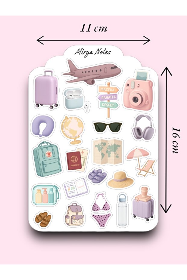 Mirya Notes 6'lı Estetik Sticker Seti - Cozy, Soft Girl, Seyahat Ve ...