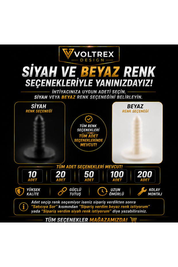 voltrex design Çok Amaçlı Tavan Döşeme Klipsi Universal Araç İçi ...