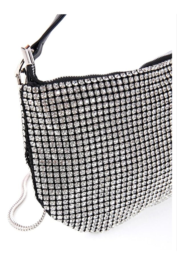 mercan bags Kadın Omuz ve Çapraz Siyah White Diamond Taşlı ...