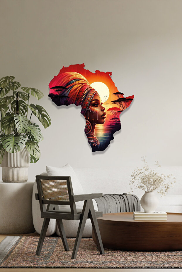 Vitraum Afrika Haritası Silueti Etnik Kadın Metal Tablo - Fiyatı, Yorumları