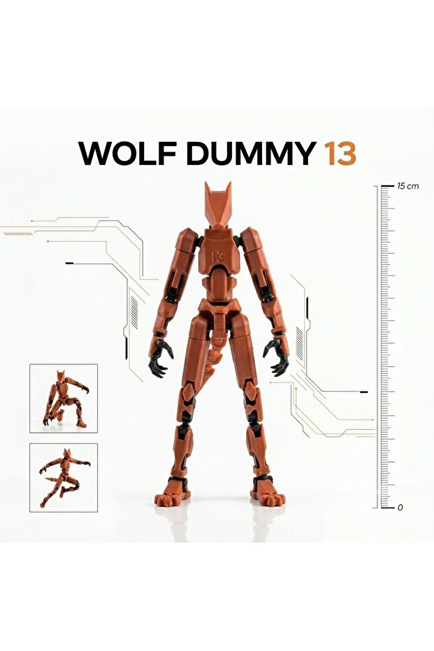 MD Design Wolf Dummy 13 Hareketli Eklemli Aksiyon Figürü 15 cm 3D Baskı ...