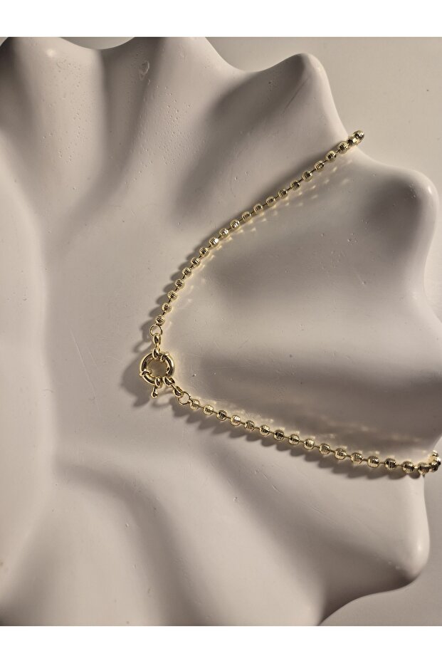 Selune by HIME Modern Minimal Gold Boncuk Zincir Çelik Kadın Kolye ...