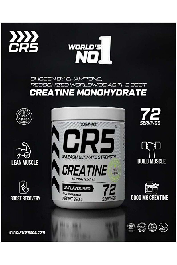 ULTRAMED CR5 Creatine Monohydrate – Unflavoured, 360g (72 Servings ...