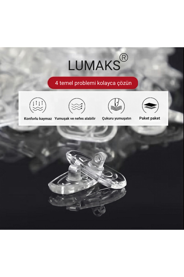 LUMAKS Vidalı Silikon Gözlük Burunluk Seti – Şeffaf Kaymaz Burun Pedi ...