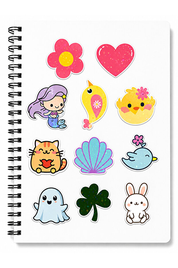 PickyTidy Hologram Sevimli Karakterler, Sticker Seti 11'li – Suya ...