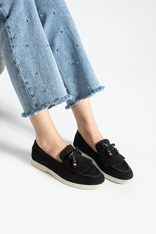 Katrina shoes Daily Wear Women's Loafer Suede Shoes- Trendyol