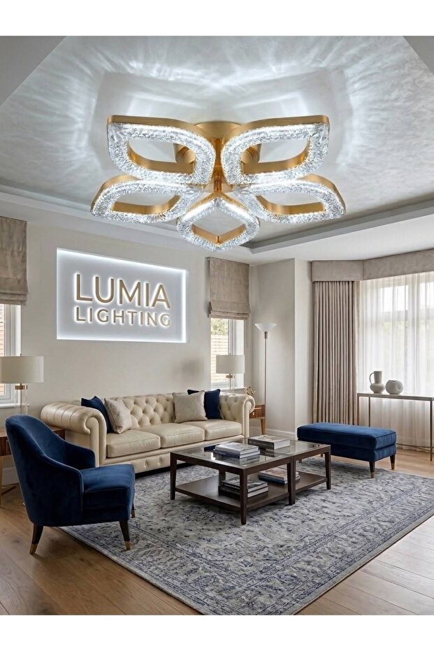 Lumia Lighting Yonca Model Gold Kumandalı 5"li Ledli 3 Renk Modu ...