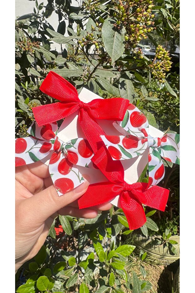 Toka Perisi Summer Kirazlı Fruit Çocuk 4`lü Toka Seti-3cm Metal Klips ...