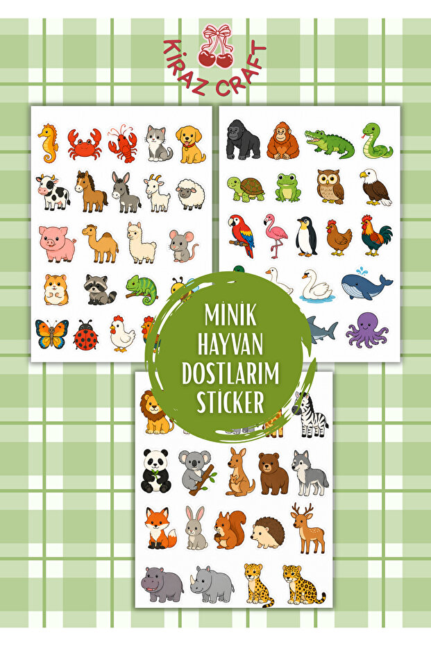 Kiraz Craft 60’lı Sevimli Hayvan Safari Orman Sticker Seti – Çocuk ...