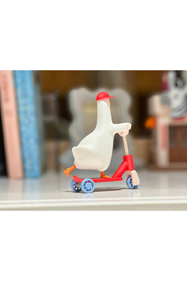 Atsutech Scooter Süren Sevimli Ördek Masa Dekoru Komik Ofis Hediyesi ...