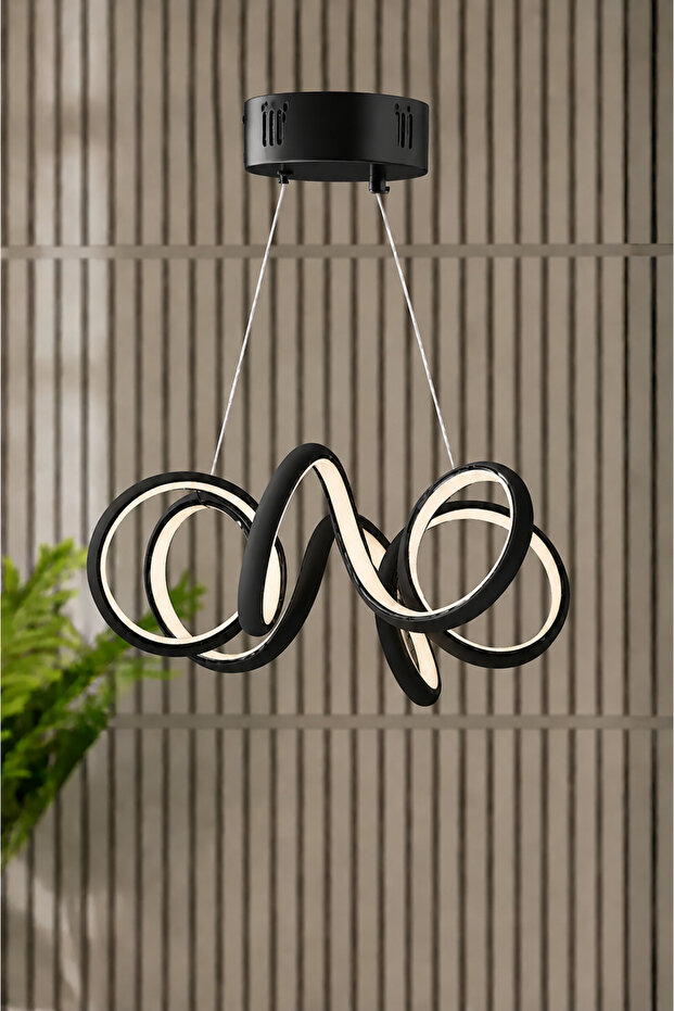 Luna Lighting Spiral Model Siyah Metal Salon Mutfak Oturma Yatak Odası ...