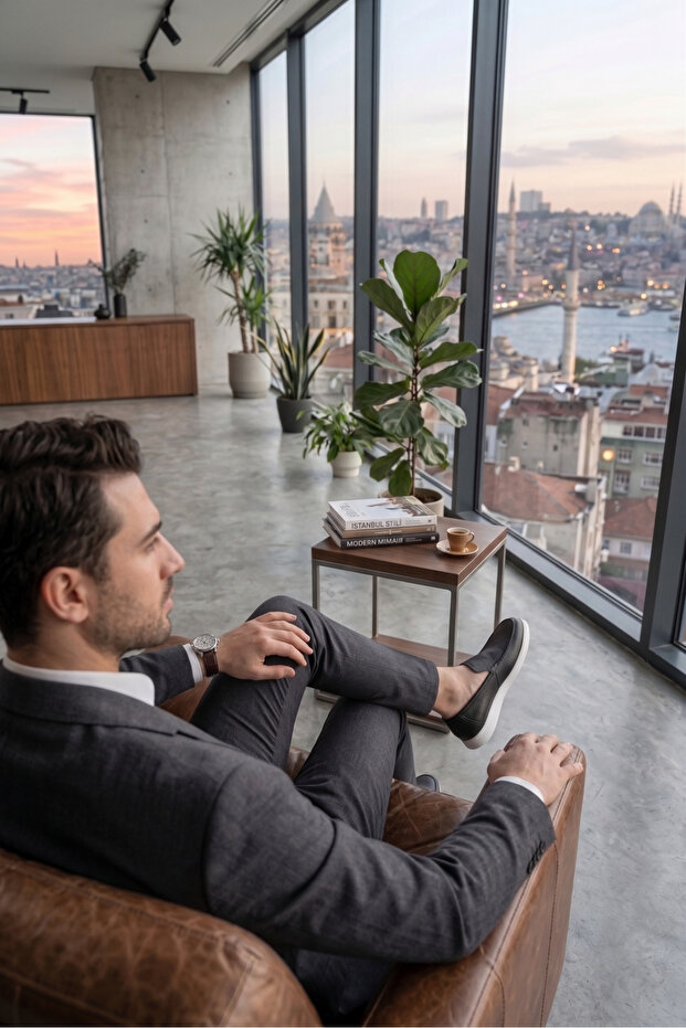 Businesshoess HAFİF EVA TABAN HAKİKİ DERİ GÜNLÜK KULLANIM ERKEK ...