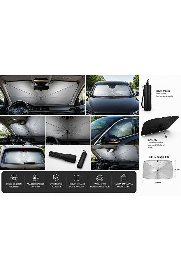 yepyenitrend Opel Mokka GSE Uyumlu Ön Cam Güneşlik – Şemsiye Tipli ...