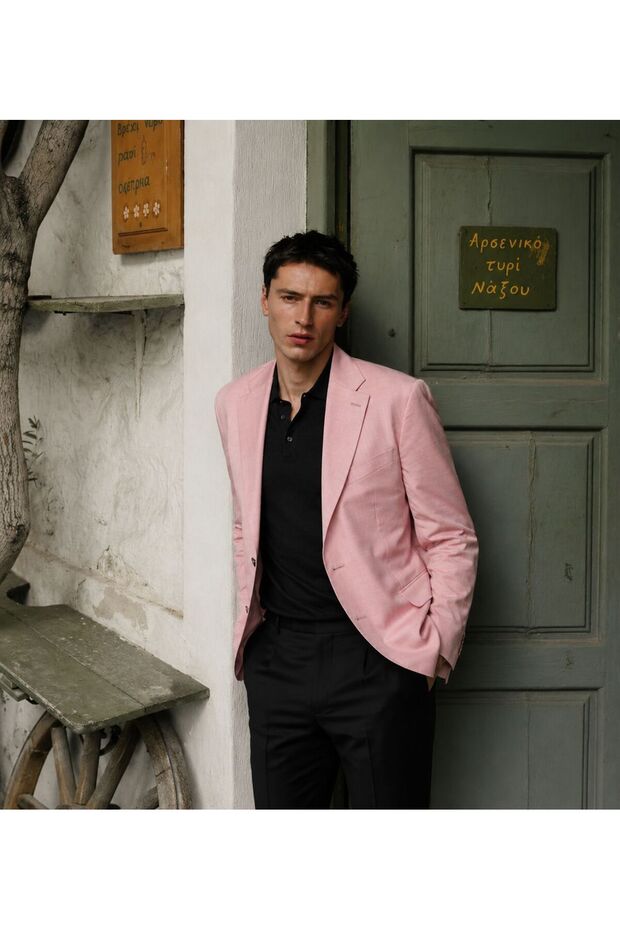 ilayda emir Pink Color Exclusive, Slim Fit, Men's Jacket- Trendyol