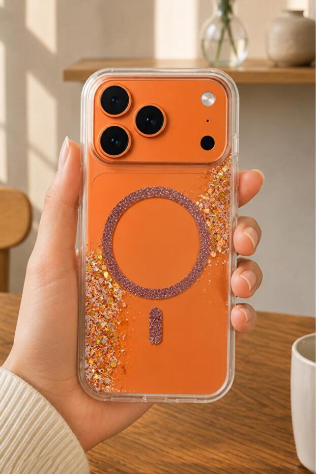 3GEN CASE iPhone 17 Pro Uyumlu Glitter Kristal Simli Wireless Kablosuz ...