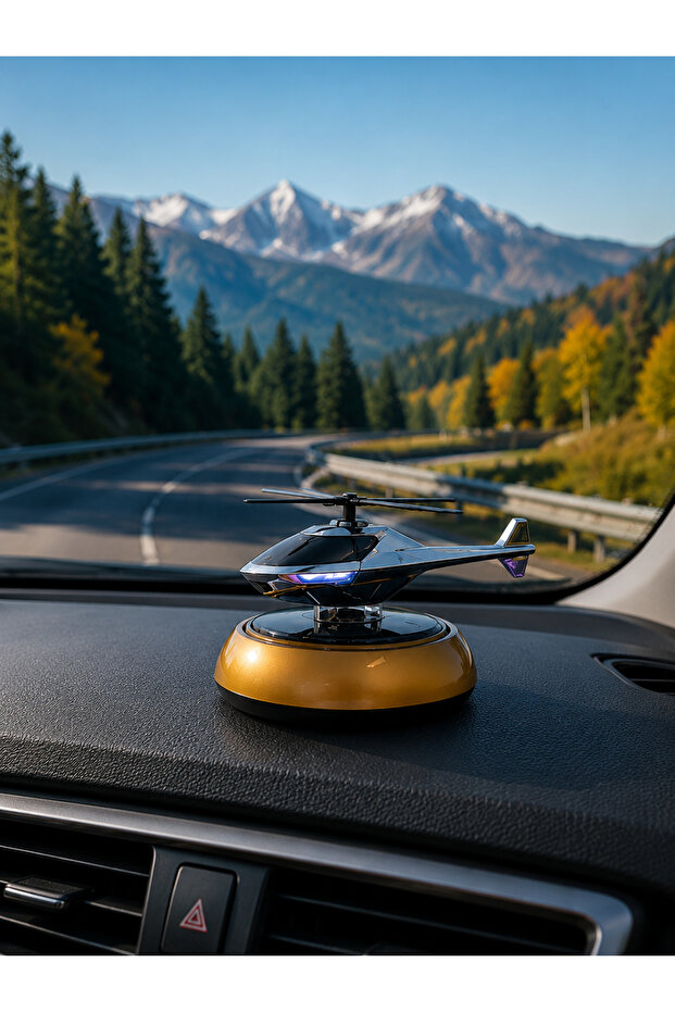 Black Oto Bakım Araç İçi Güneş Enerjili Helikopter Model Pervaneli Oto ...