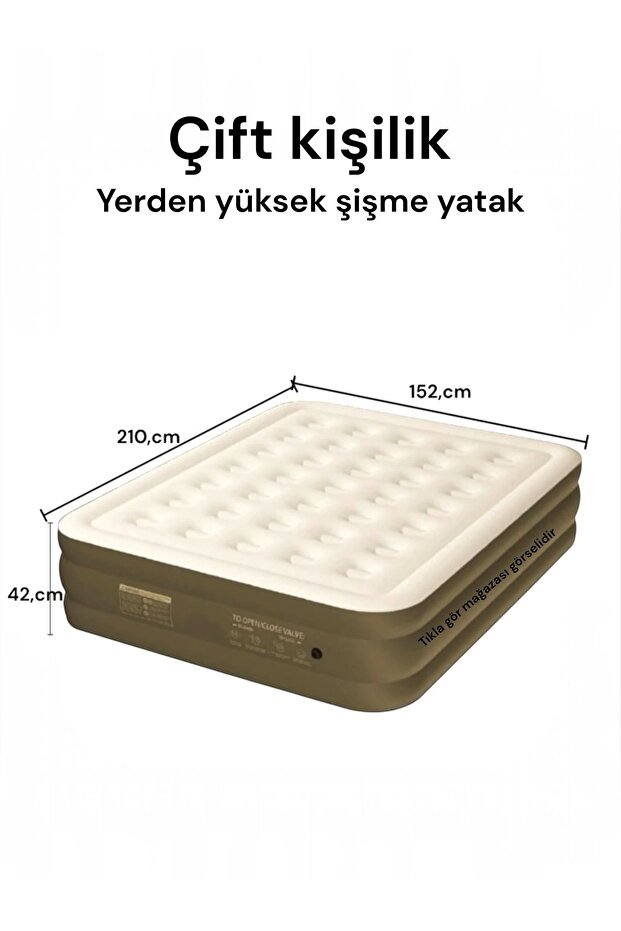 MOOD CLASS Şişme yatak çift kişilik ev piknik seyahat kamp çadır içi ...