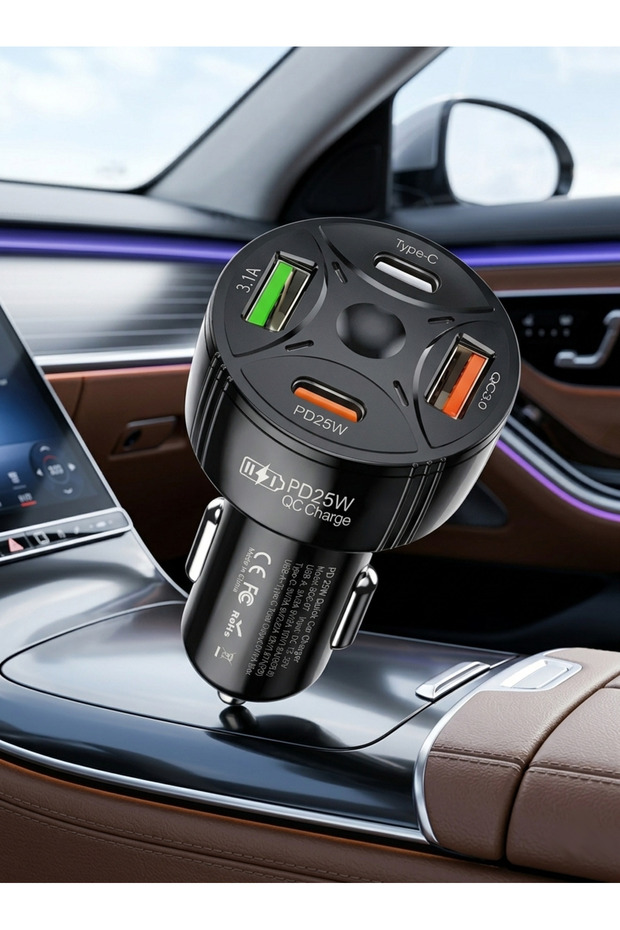 Monte Lua Super Şarj 4 Port PD25W, QC3.0, Araç Şarjı Çakmaklık, 2x Usb ...