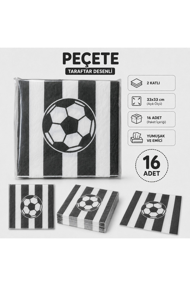 Dizayn Parti Evi Taraftar Temalı Peçete 16 Adet | Futbol Konseptli ...