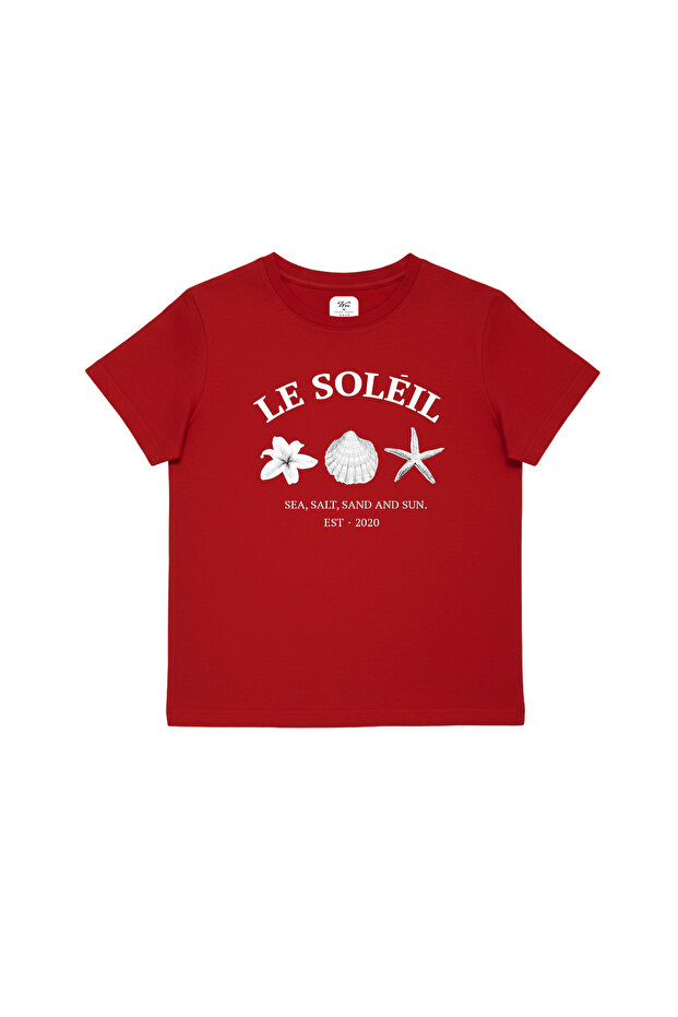WHITE OF CREATIVE Kadın Le Soleil Baskılı Baby Tee Crop Top - Fiyatı ...