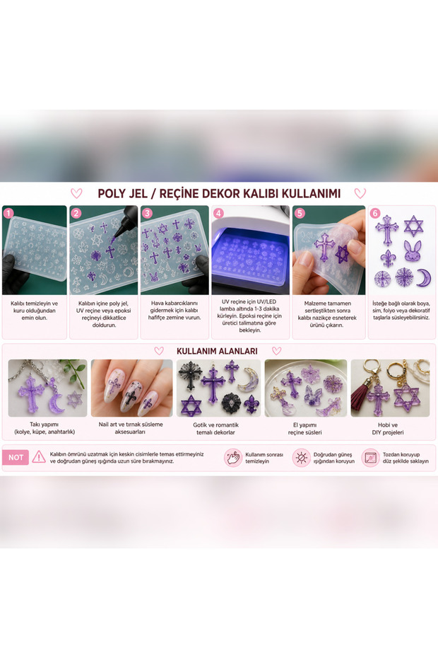 Beauty Box 1 Adet Gotik Dekor Poly Jel & Reçine Kalıbı Çapraz, Tavşan ...