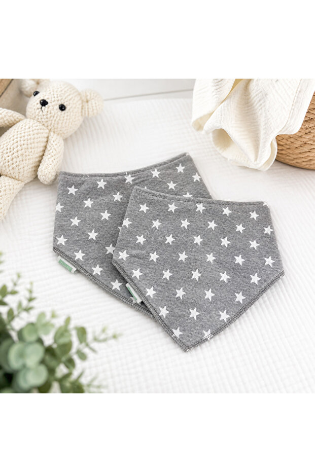 Boel Baby Bebek İkili Pamuklu Gri Yıldız Desenli Bandana Önlük - Fiyatı ...
