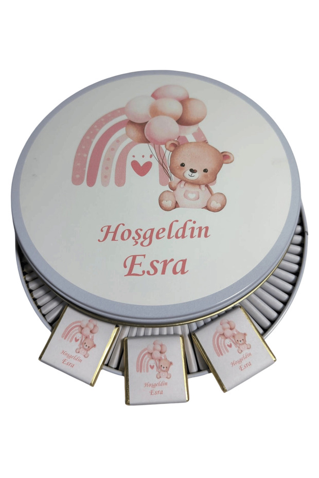 Bubi Çikolata İsme Özel Metal Kutuda 75 Adet Kız Bebek Çikolatası ...