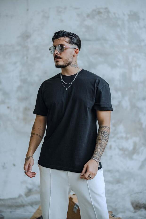 OUTFİT MAN Oversize Dolgun Basic Tshirt Siyah - Fiyatı, Yorumları