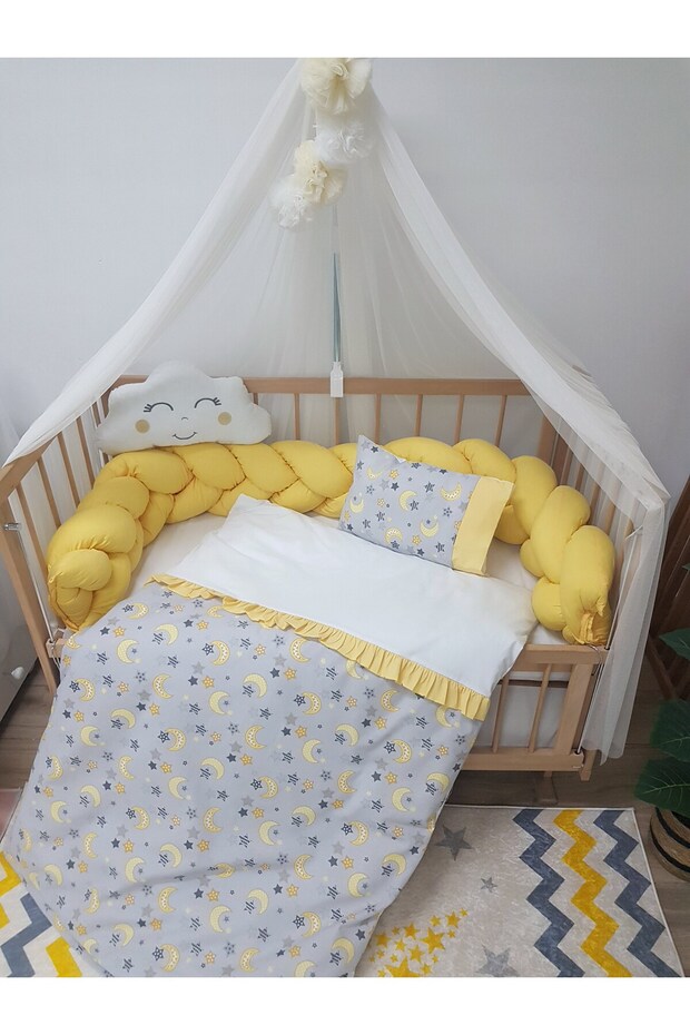 Baby Clime 60x120 Masal Serisi Sarı Örgülü Bebek Uyku Seti - İsim ...