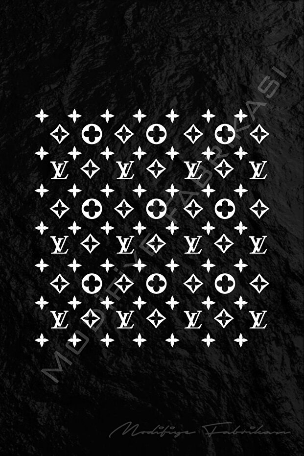 Modifiye Fabrikası LV Desen Sticker - BEYAZ - 25x25 Cm - Araç -Motor ...