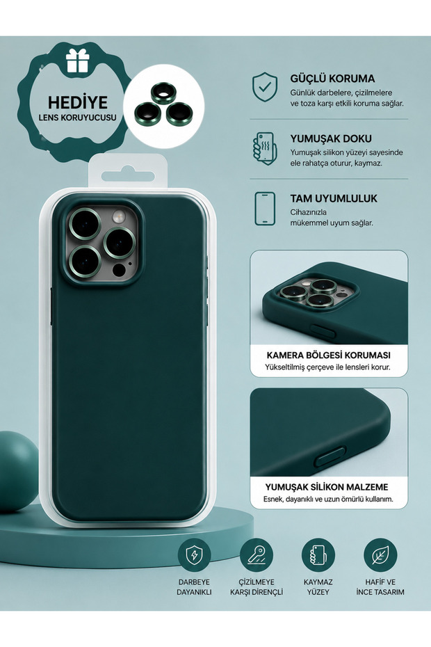 HYPERSOFT Iphone 13 Pro Max (6.7 inç) Uyumlu İçi Kadife Dışı Leke ...
