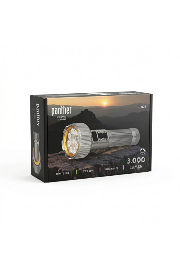 FAVBOX 3000 Lümen 10W Tg Led Usb Şarjlı El Feneri - PANTHER PT-4124 ...