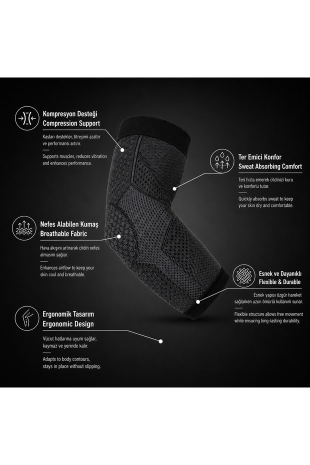 ÇAKIPROGEAR Compression Elbow Support - Kompresyon Dirseklik - Fiyatı ...