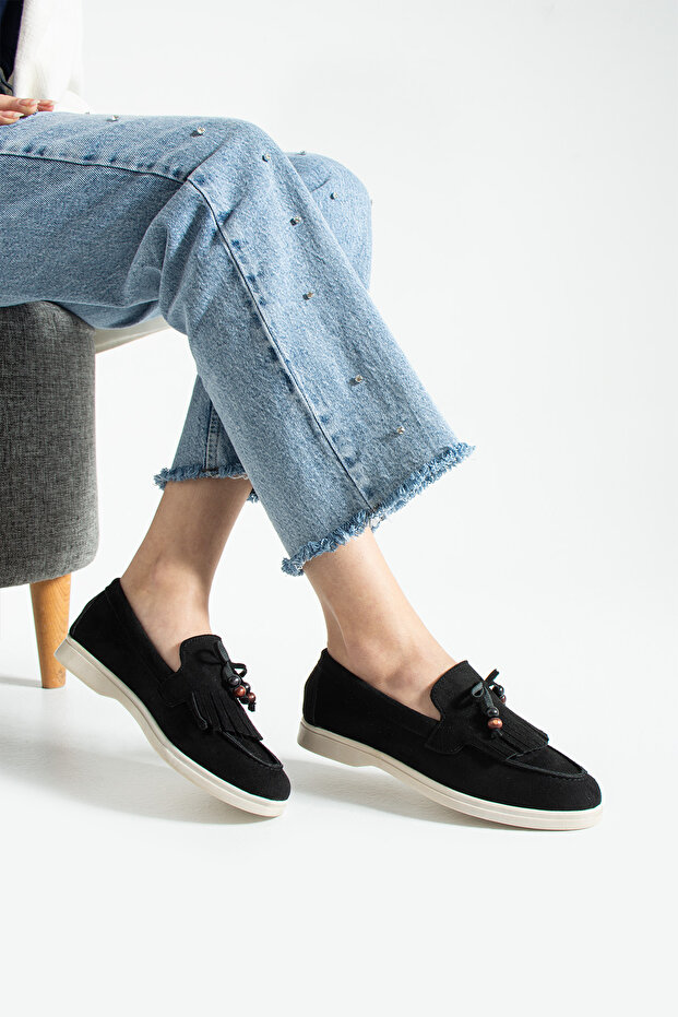 Katrina shoes Daily Wear Women's Loafer Suede Shoes- Trendyol