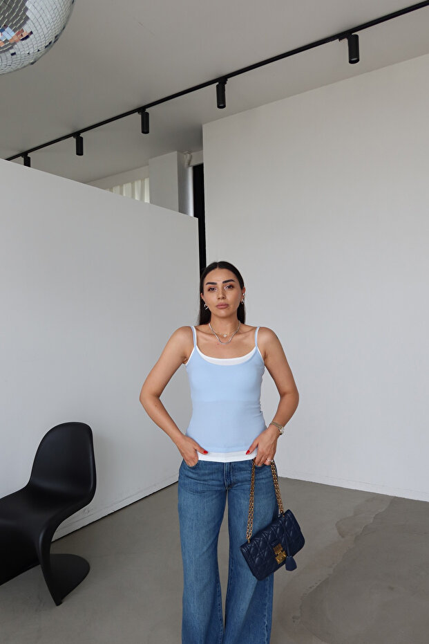 Özge Özgenç Parça Detaylı Çİft Renk Atlet - Fiyatı, Yorumları
