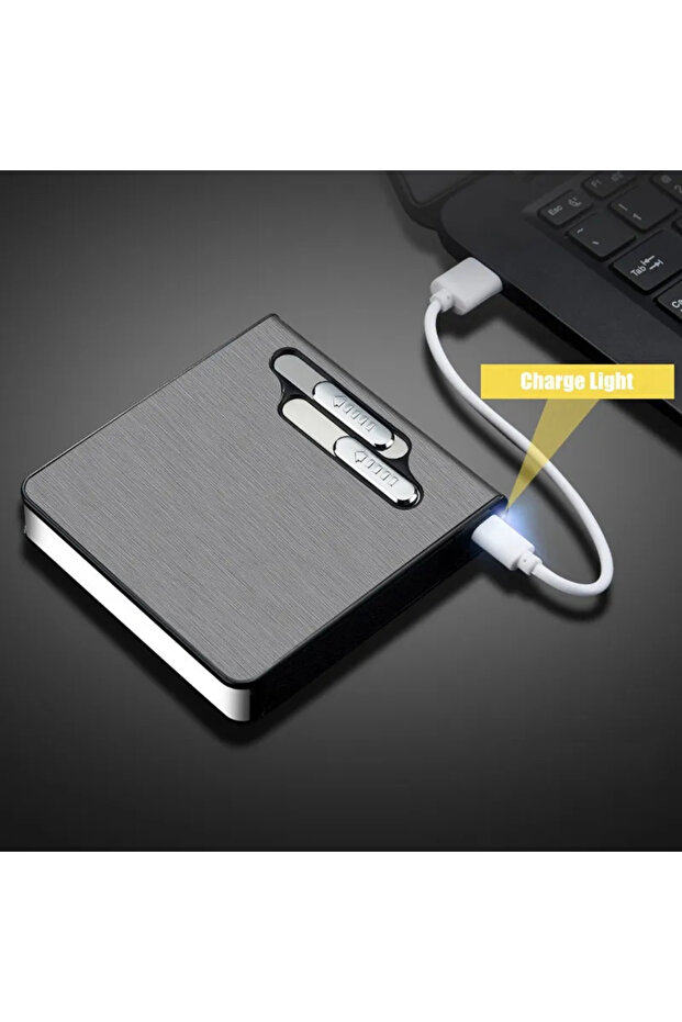 OpenCity Şarj Edilebilir USB Çakmak Sigara Taşıma Kutusu Metal Gövde ...