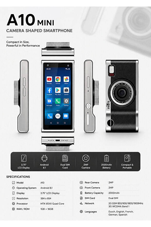 mothers dream A10 Mini Camera Phone – 3.75" Android Smartphone | Dual ...